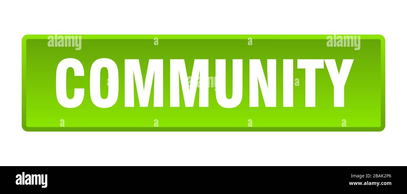 community button. community square green push button Stock Vector Image & Art - Alamy