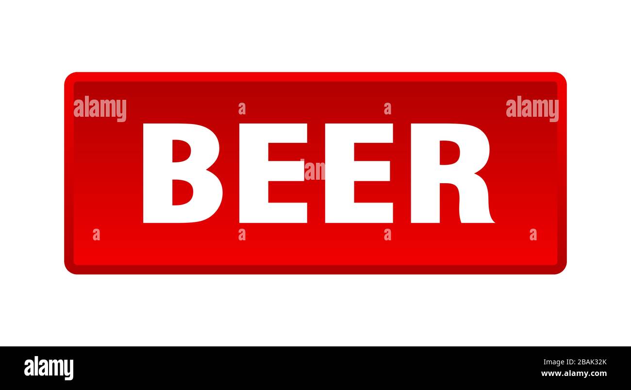 beer button. beer square red push button Stock Vector Image & Art - Alamy