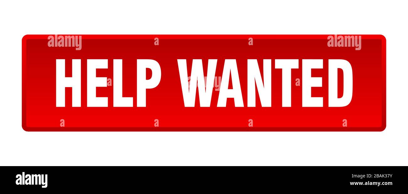 help wanted button. help wanted square red push button Stock Vector ...