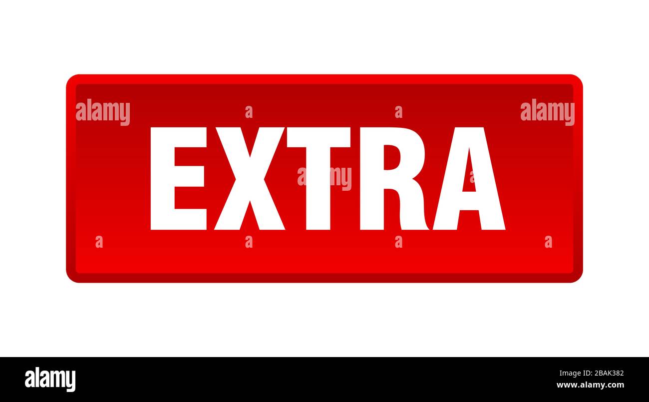 extra button. extra square red push button Stock Vector Image & Art - Alamy