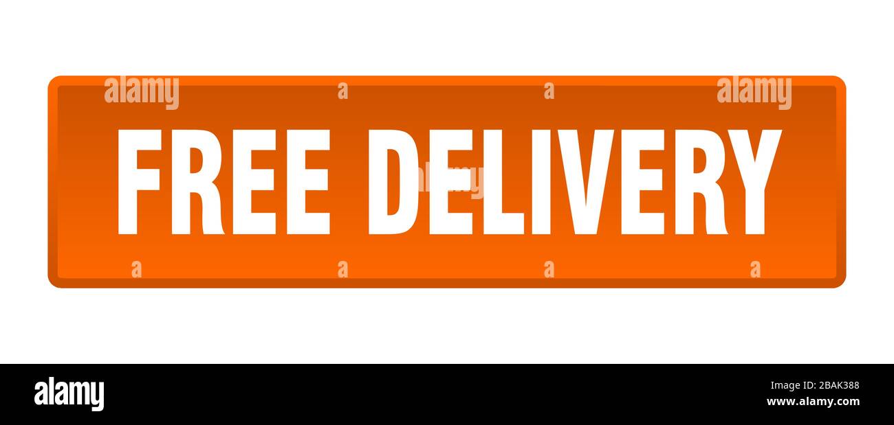 free delivery button. free delivery square orange push button Stock Vector Image & Art - Alamy