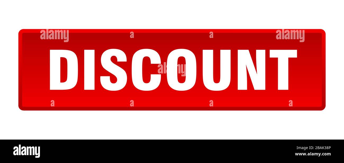 discount button. discount square red push button Stock Vector Image ...