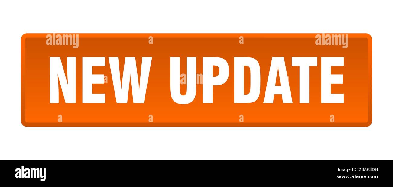 new update button. new update square orange push button Stock Vector ...
