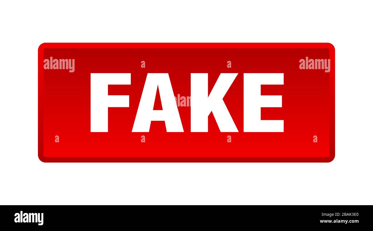 fake button. fake square red push button Stock Vector Image & Art - Alamy