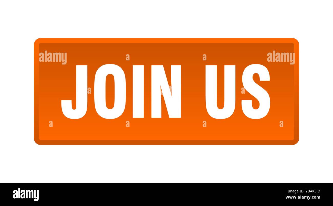 join us button. join us square orange push button Stock Vector Image ...