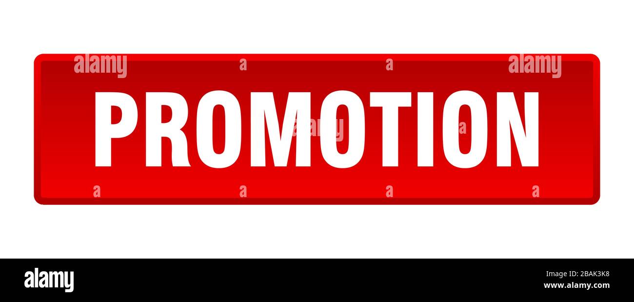 promotion button. promotion square red push button Stock Vector Image ...