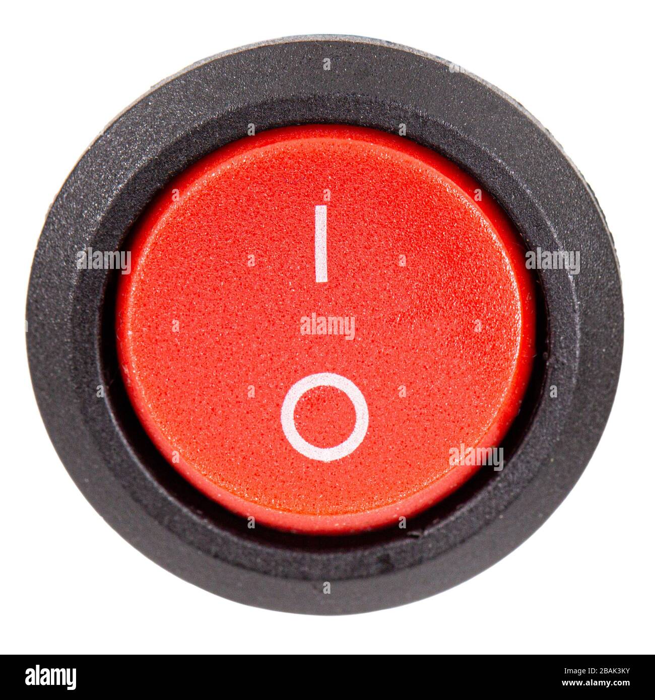 Red power switch, isolated on white background, with clipping path ...