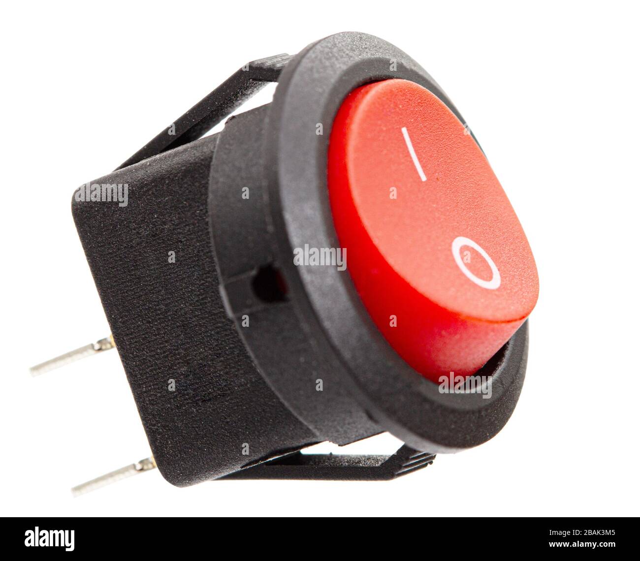 Red power switch, isolated on white background, with clipping path ...