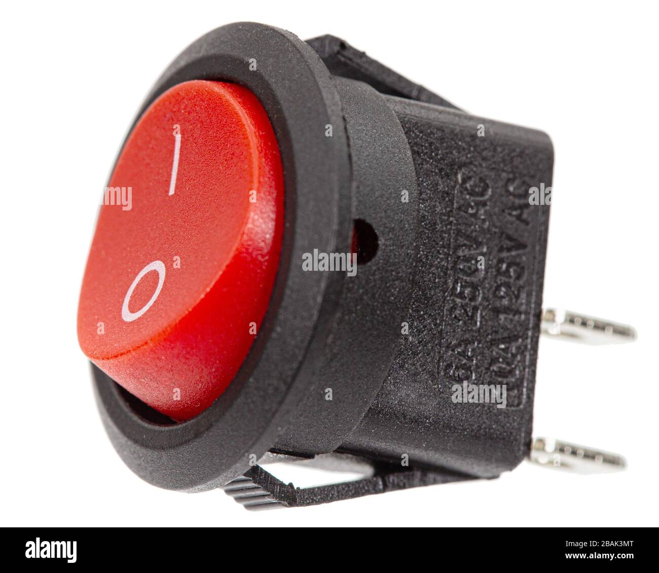 Red power switch, isolated on white background, with clipping path ...