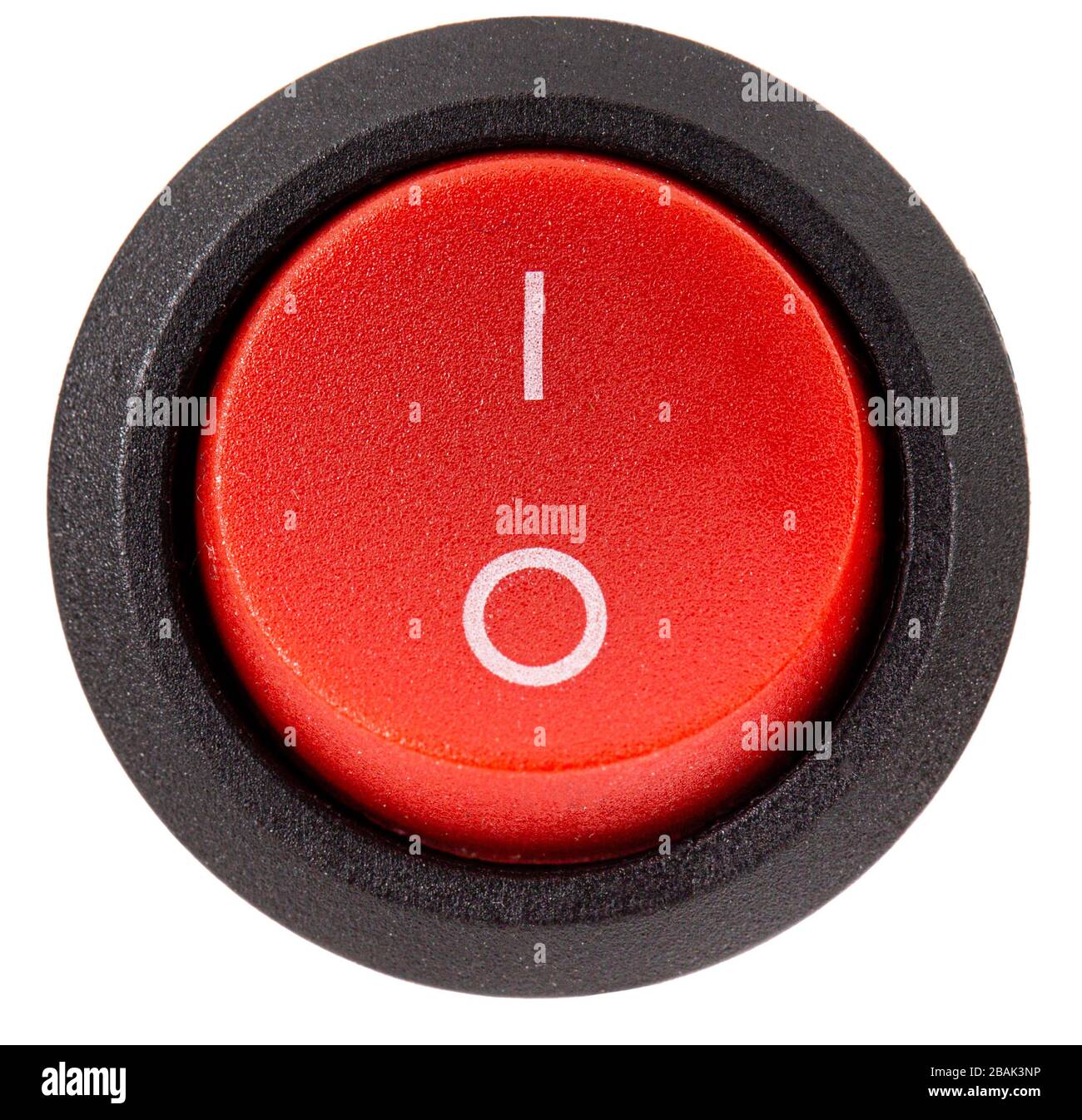 Red power switch, isolated on white background, with clipping path ...