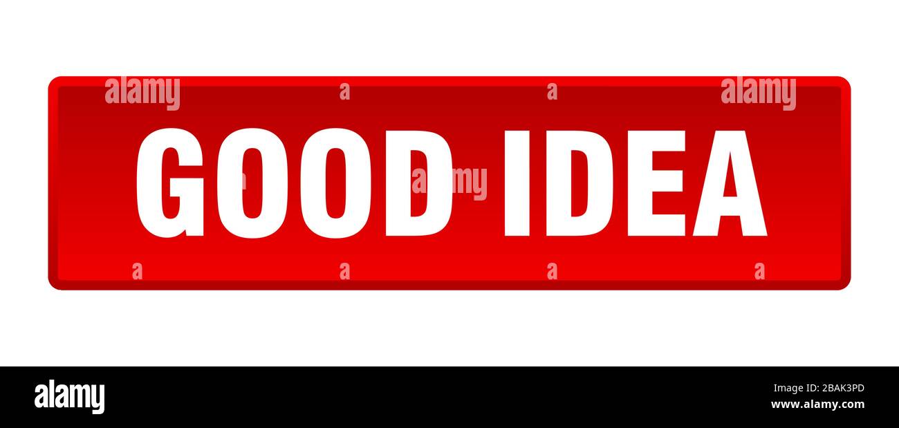 good idea button. good idea square red push button Stock Vector Image ...