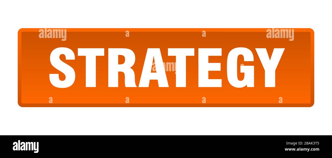 strategy button. strategy square orange push button Stock Vector Image & Art - Alamy