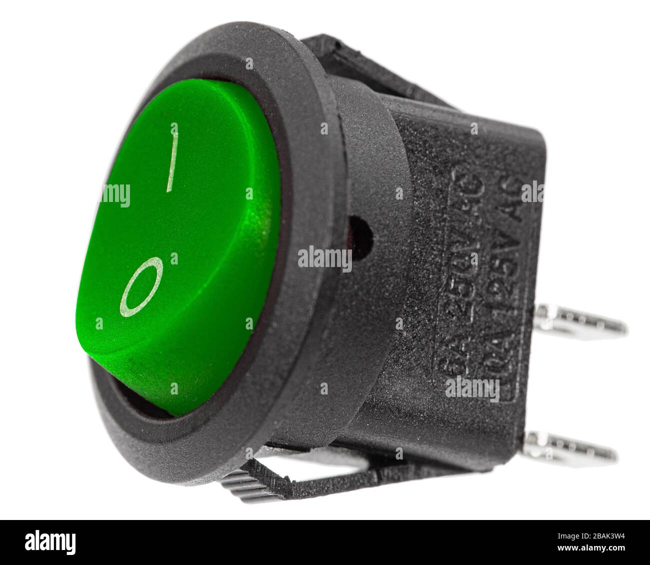 Green power switch, isolated on white background, with clipping path ...