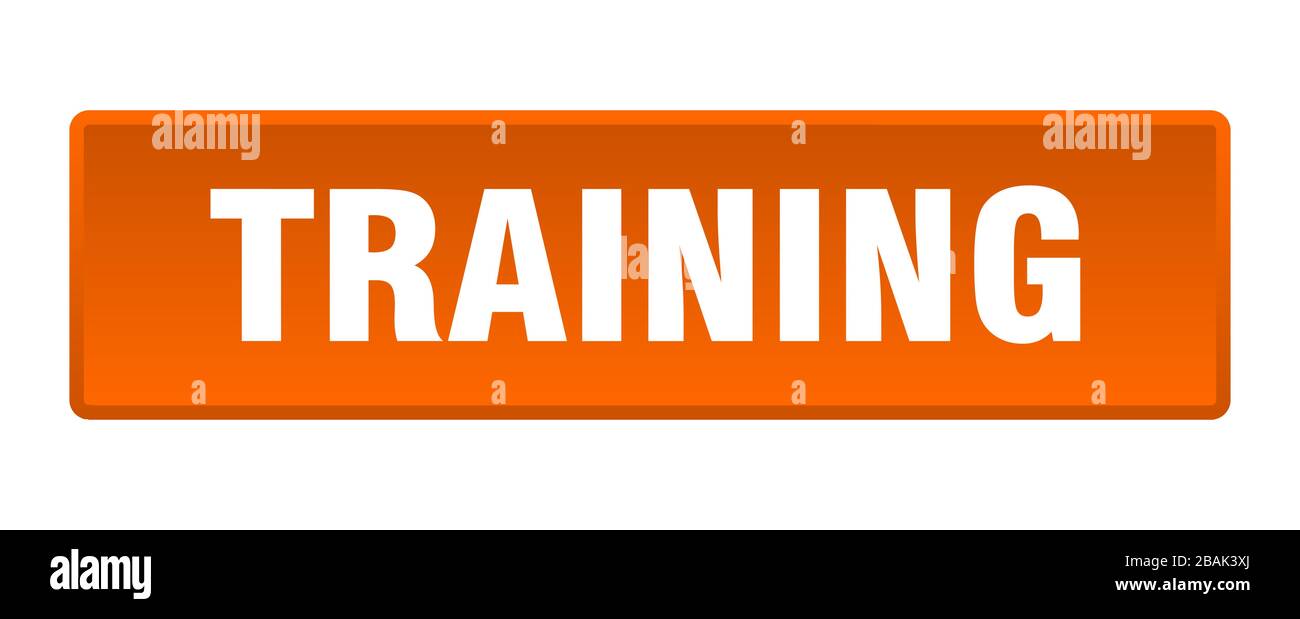 training button. training square orange push button Stock Vector Image ...