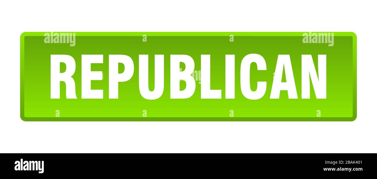 republican button. republican square green push button Stock Vector Image & Art - Alamy
