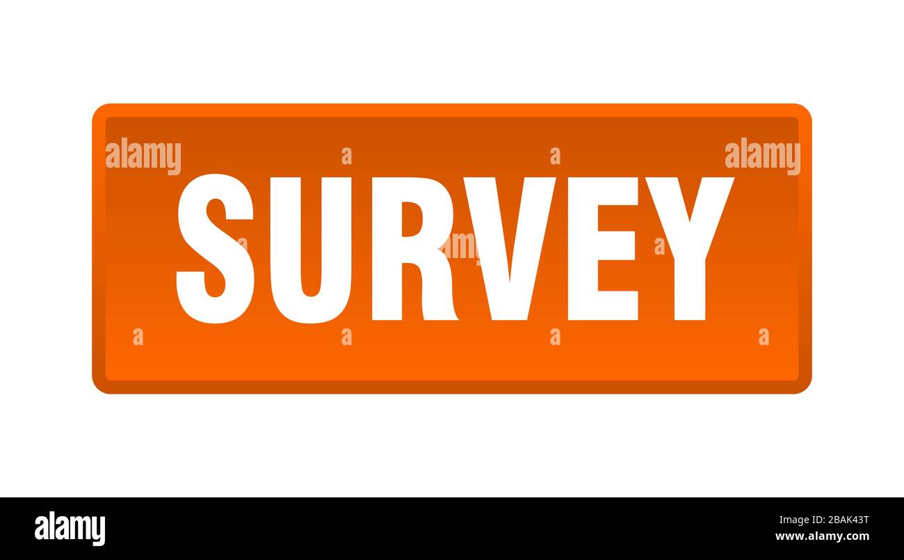 survey button. survey square orange push button Stock Vector Image & Art - Alamy