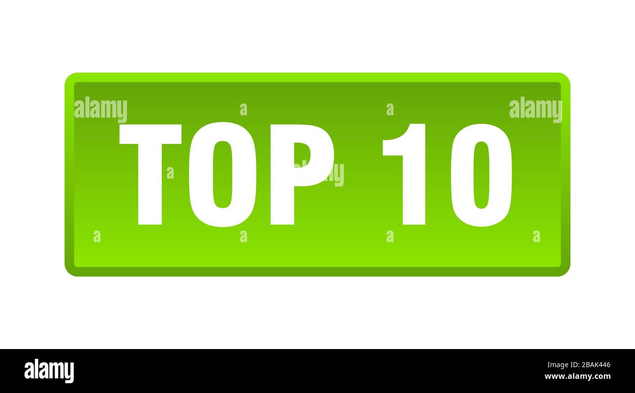 top 10 button. top 10 square green push button Stock Vector Image & Art ...