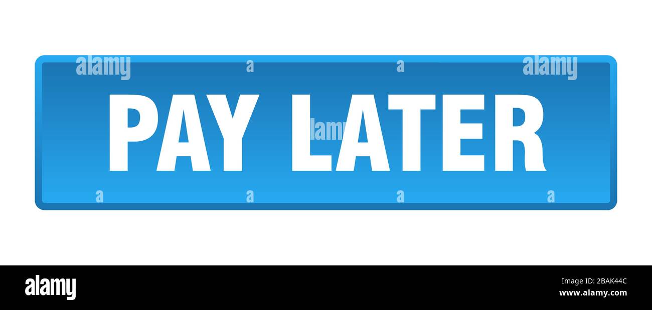 pay later button. pay later square blue push button Stock Vector Image ...