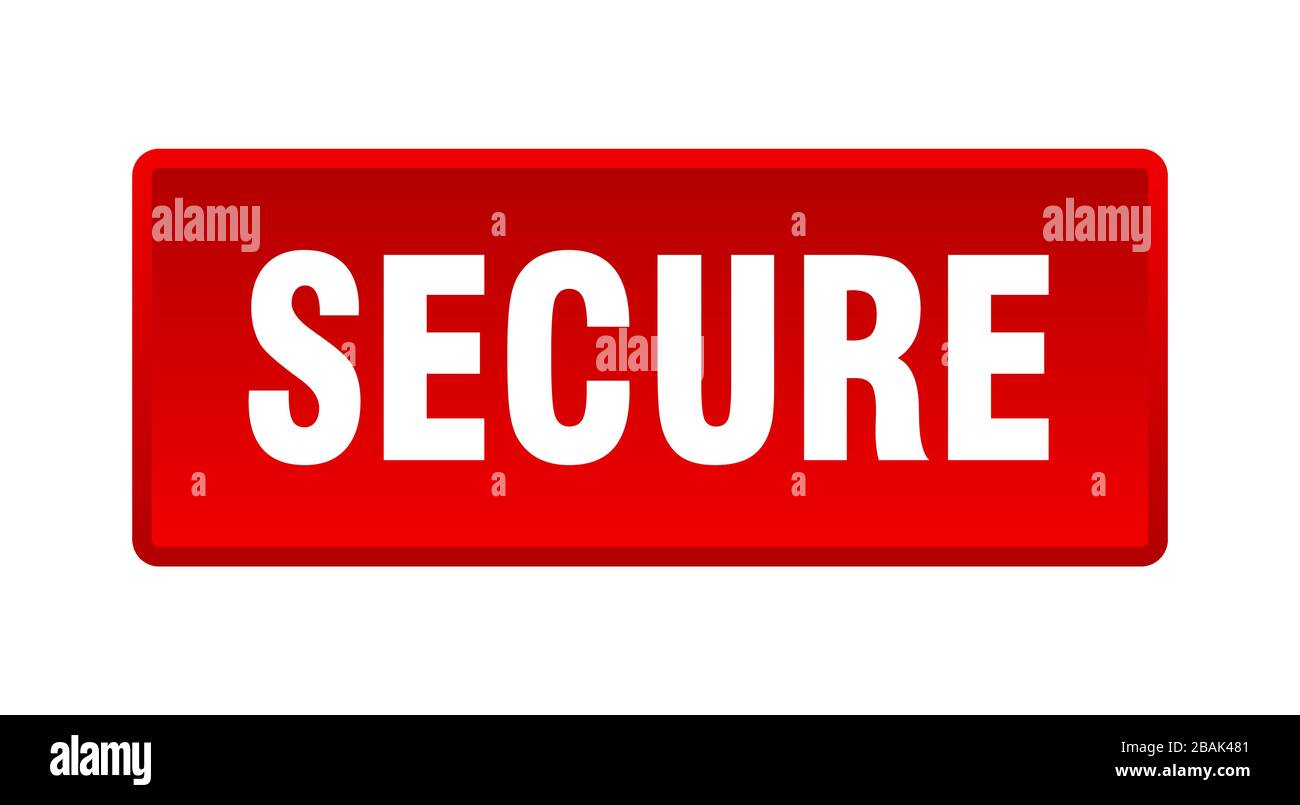 secure button. secure square red push button Stock Vector Image & Art ...