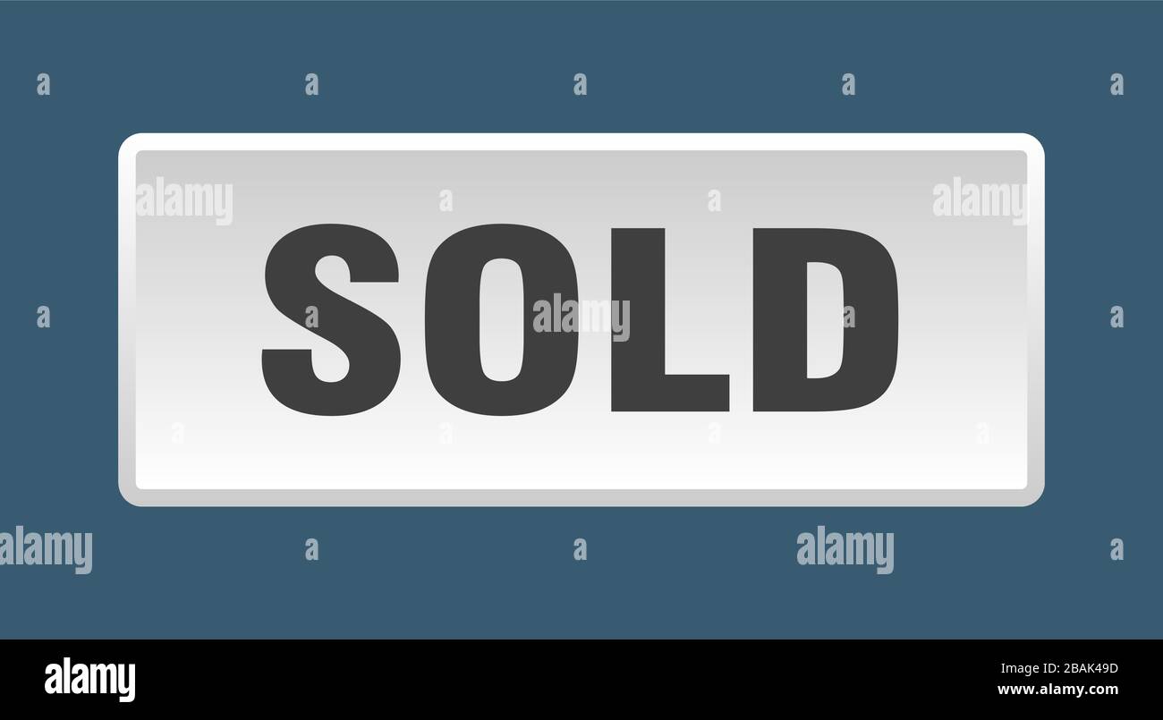 sold button. sold square white push button Stock Vector Image & Art - Alamy