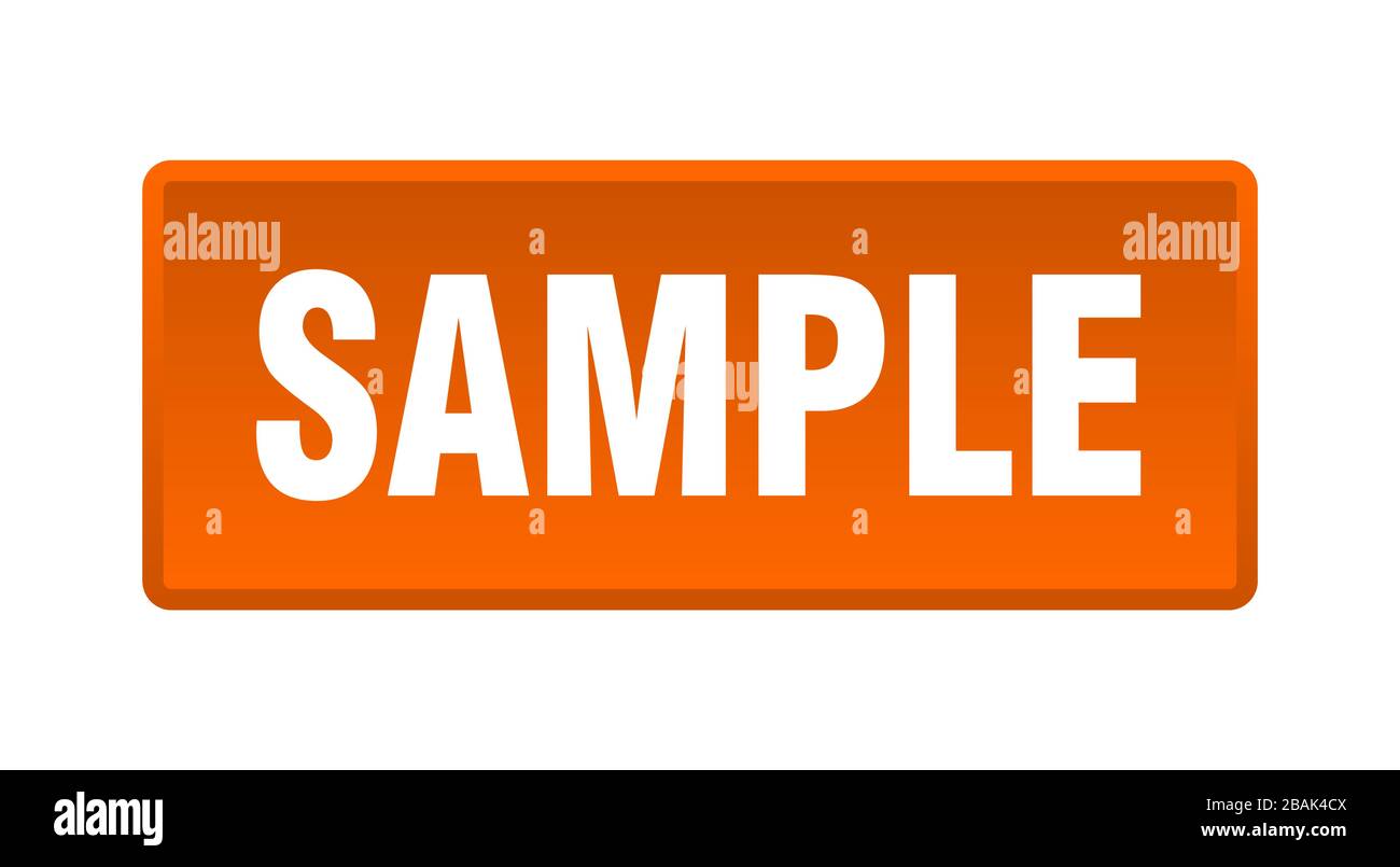 sample button. sample square orange push button Stock Vector Image & Art - Alamy