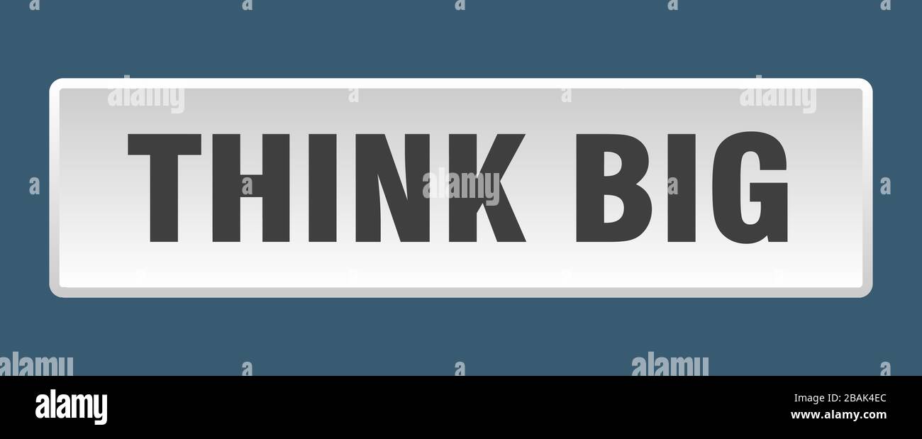 think big button. think big square white push button Stock Vector Image ...