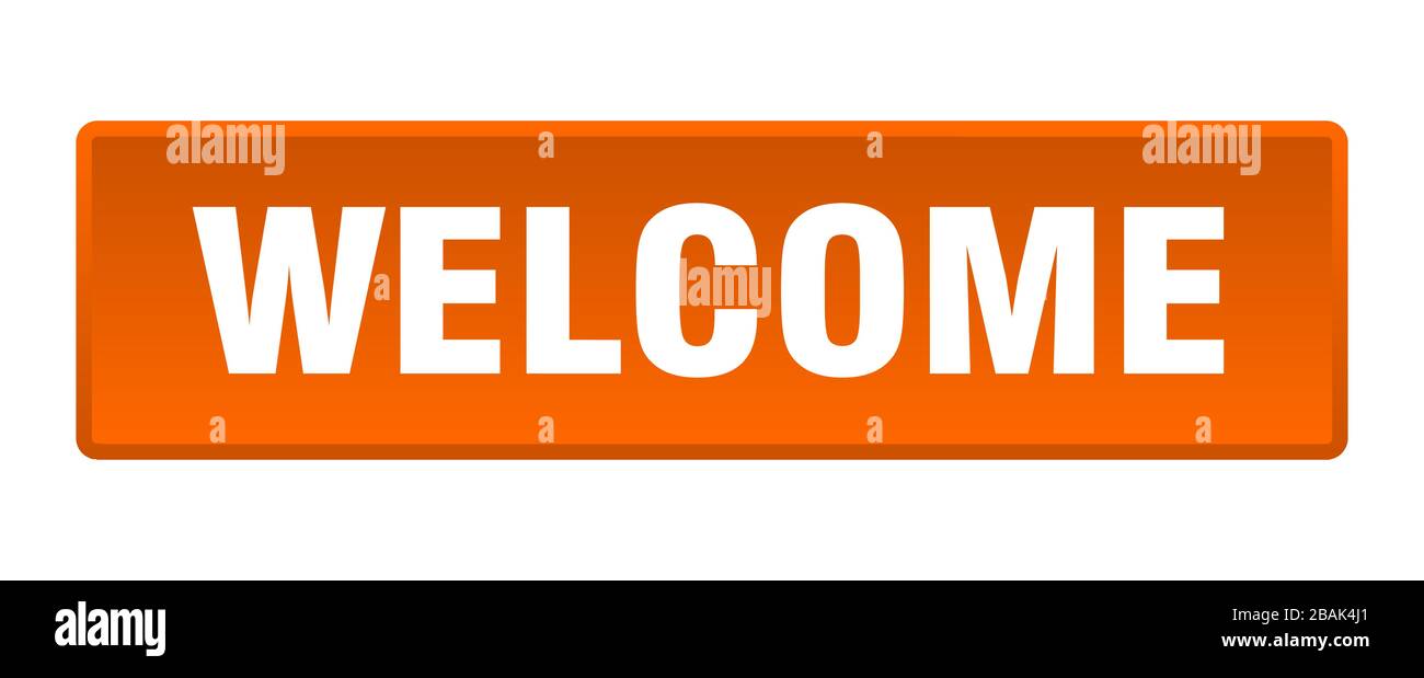 welcome button. welcome square orange push button Stock Vector Image ...
