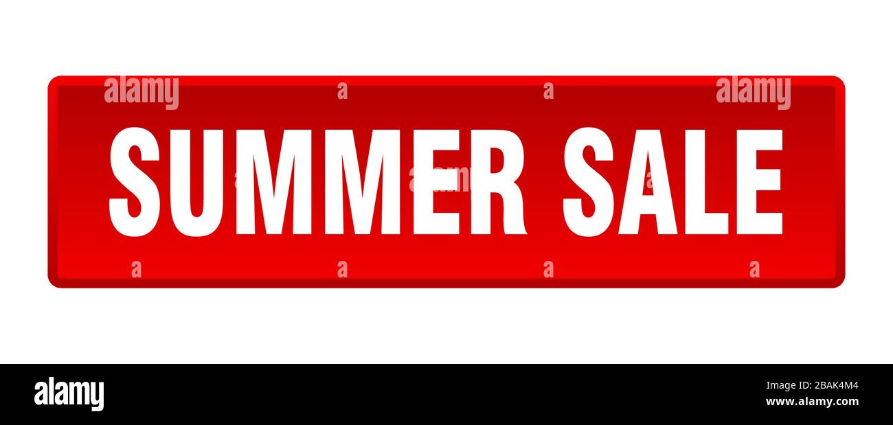 summer sale button. summer sale square red push button Stock Vector ...
