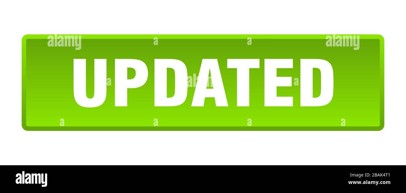 updated button. updated square green push button Stock Vector Image ...