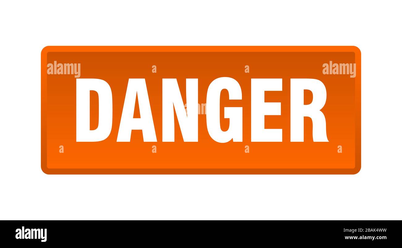 danger button. danger square orange push button Stock Vector Image ...