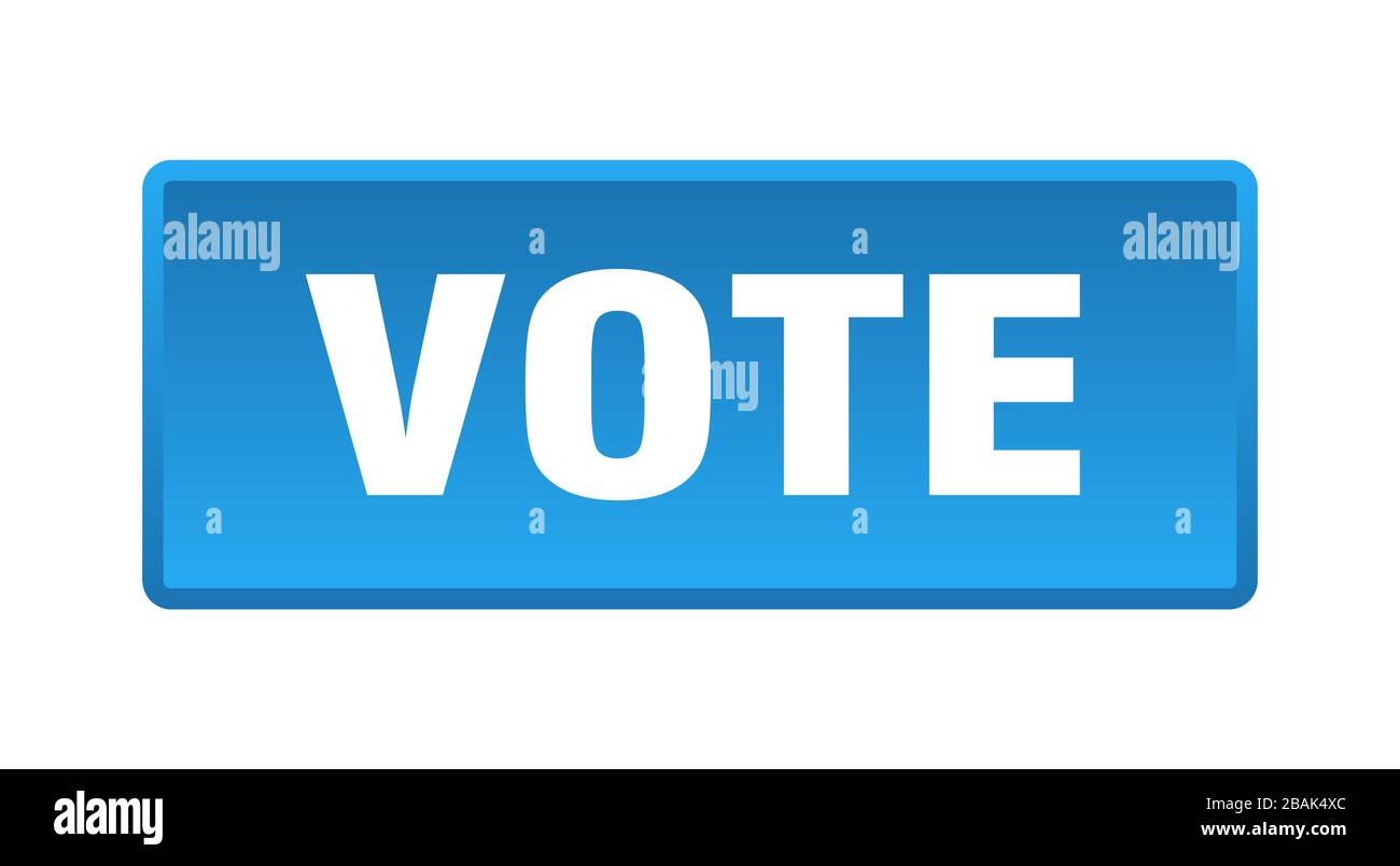 vote button. vote square blue push button Stock Vector Image & Art - Alamy