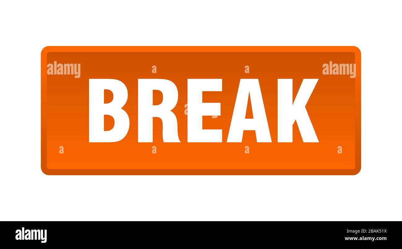 break button. break square orange push button Stock Vector Image & Art ...