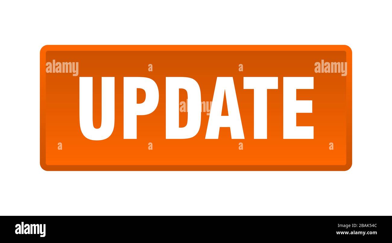 update button. update square orange push button Stock Vector Image ...
