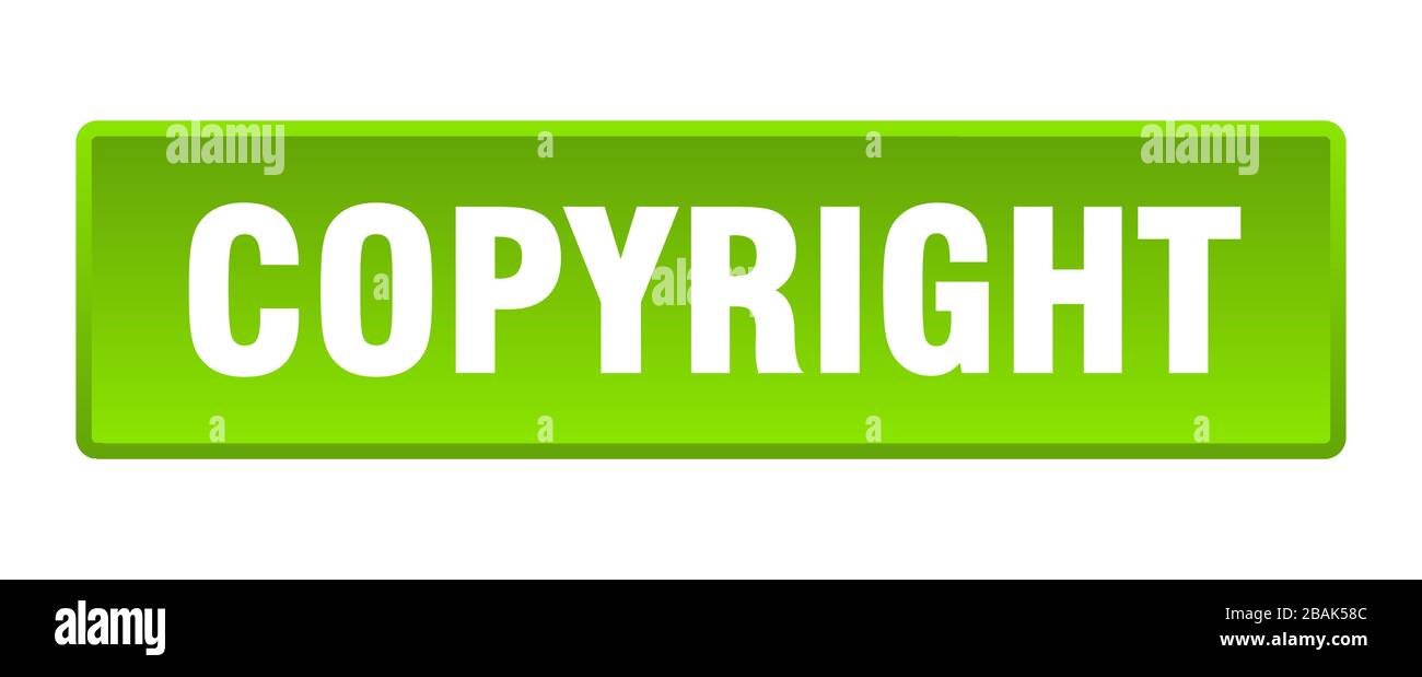 copyright button. copyright square green push button Stock Vector Image ...