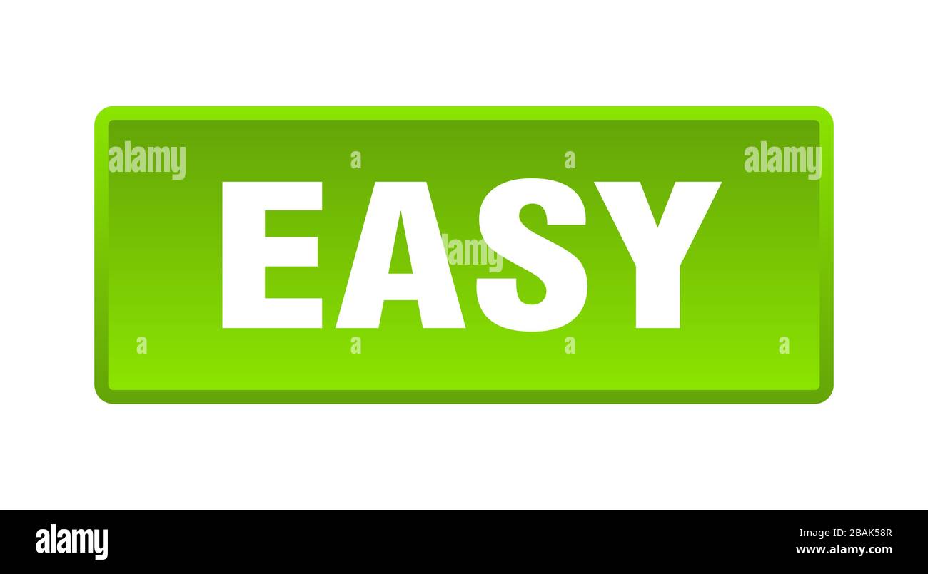 easy button. easy square green push button Stock Vector Image & Art - Alamy