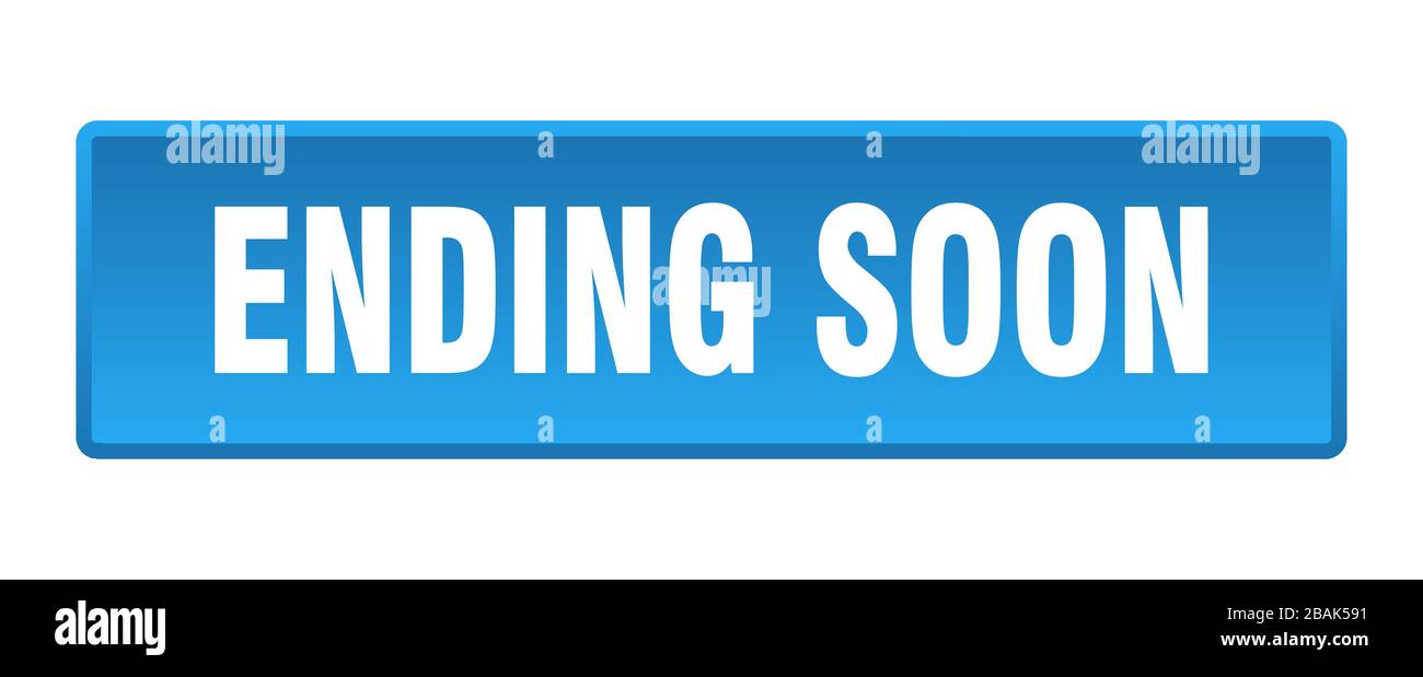 ending soon button. ending soon square blue push button Stock Vector ...
