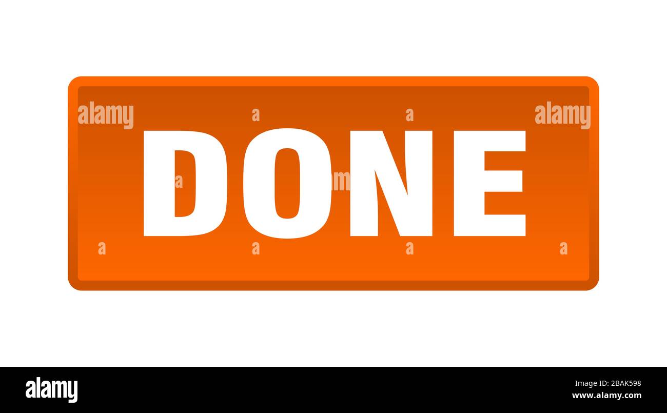 done button. done square orange push button Stock Vector Image & Art ...
