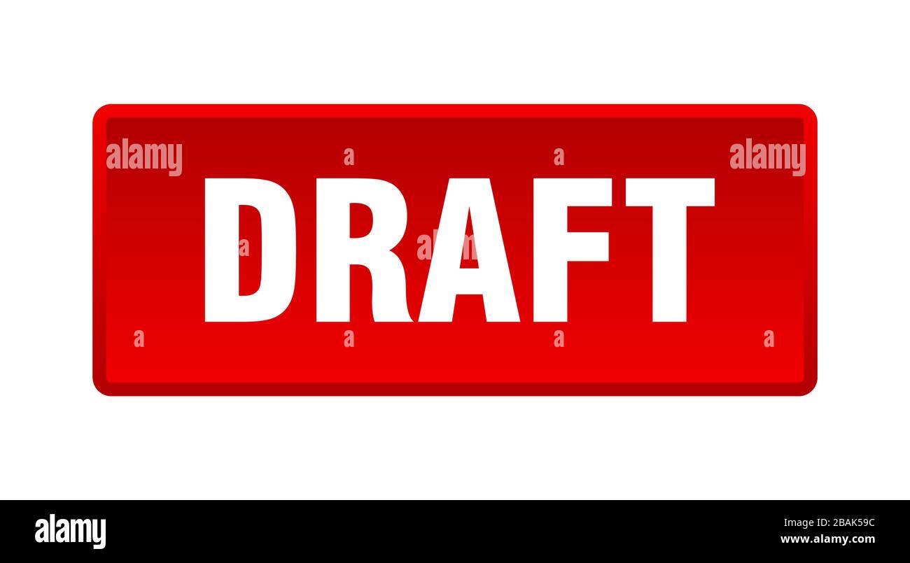 draft button. draft square red push button Stock Vector Image & Art - Alamy