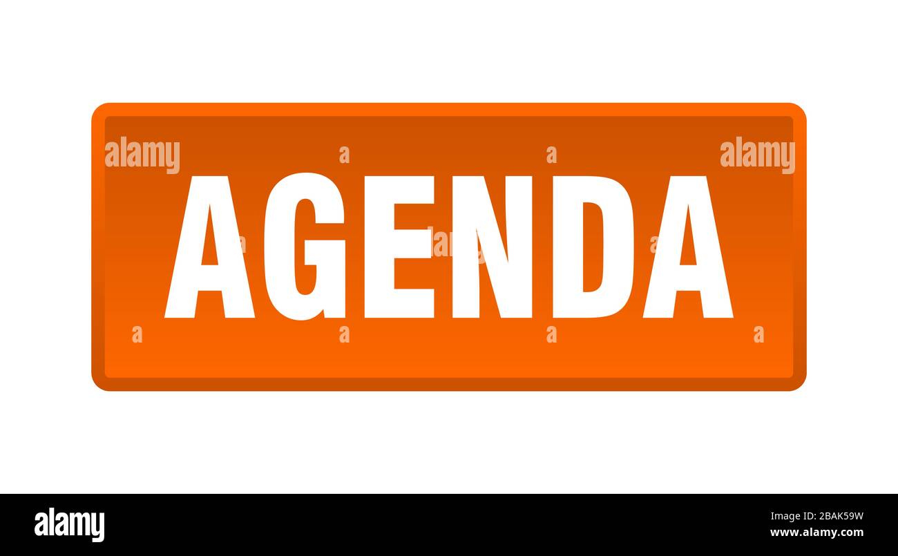 agenda button. agenda square orange push button Stock Vector Image ...
