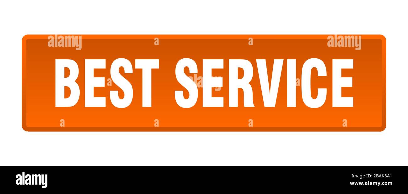 best service button. best service square orange push button Stock ...