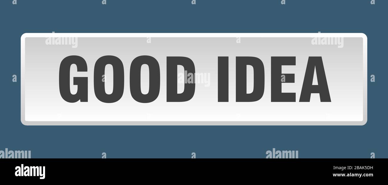 good idea button. good idea square white push button Stock Vector Image ...