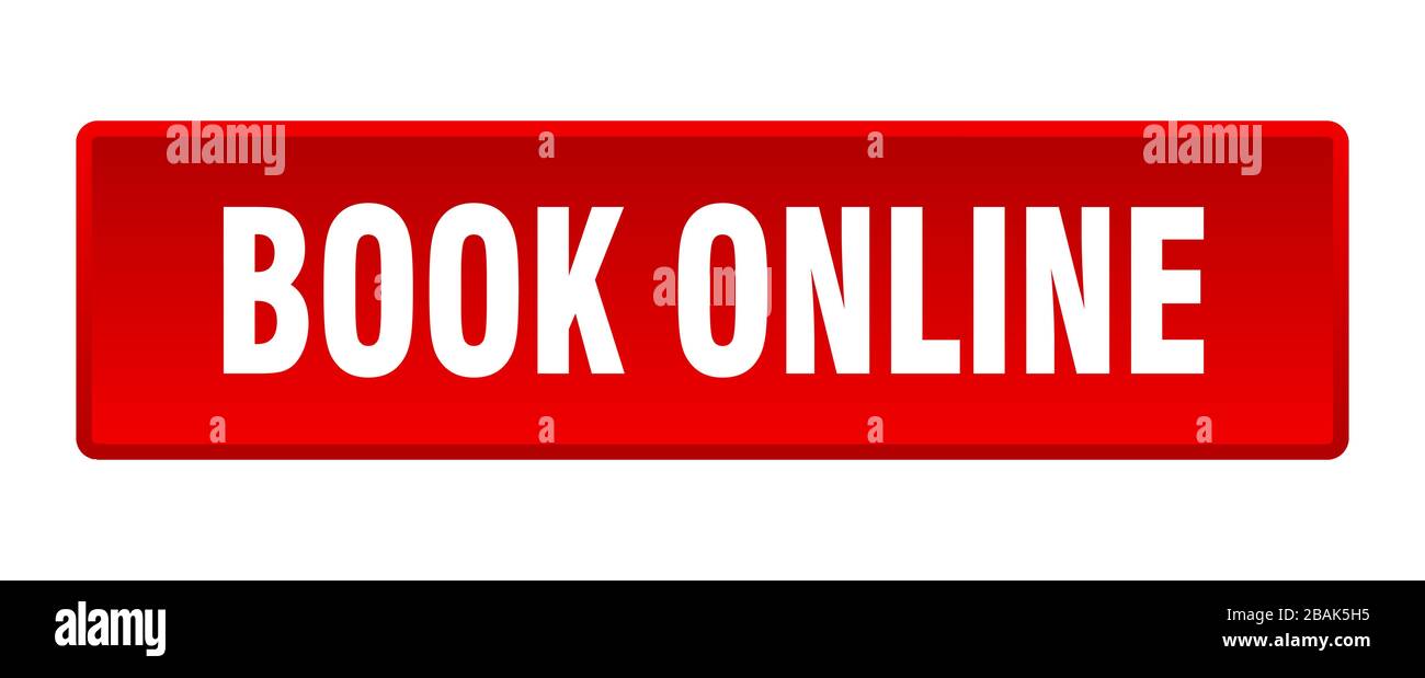 book online button. book online square red push button Stock Vector ...