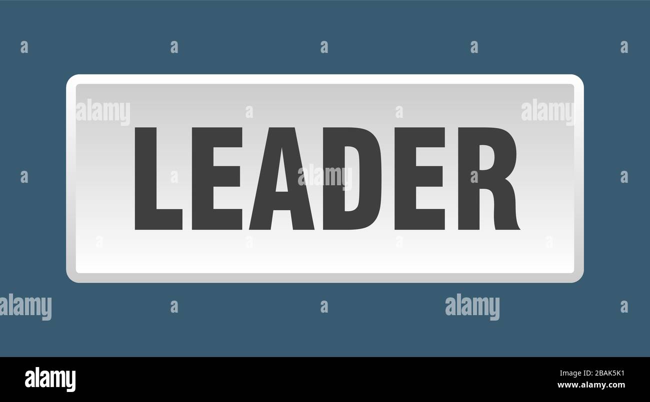leader button. leader square white push button Stock Vector Image & Art ...