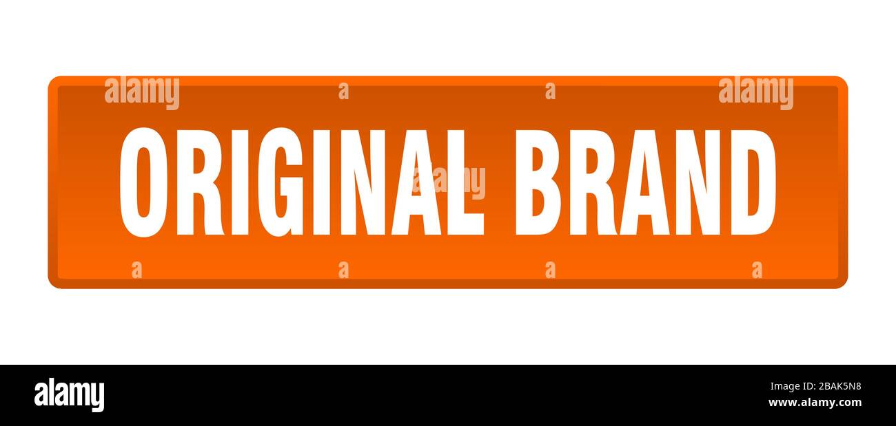 original brand button. original brand square orange push button Stock Vector Image & Art - Alamy