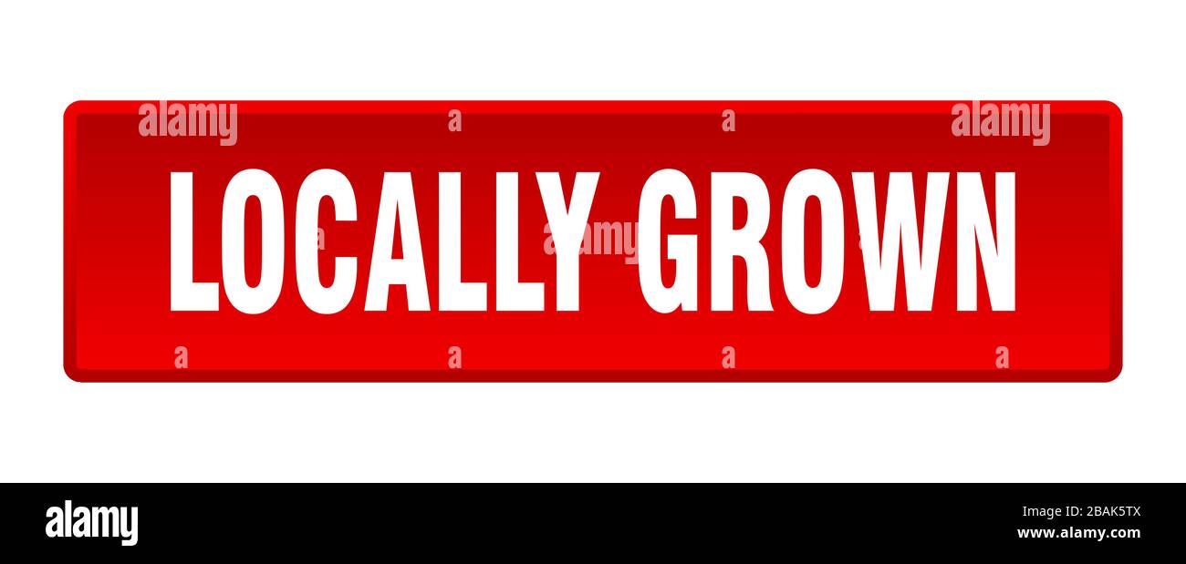 locally grown button. locally grown square red push button Stock Vector ...