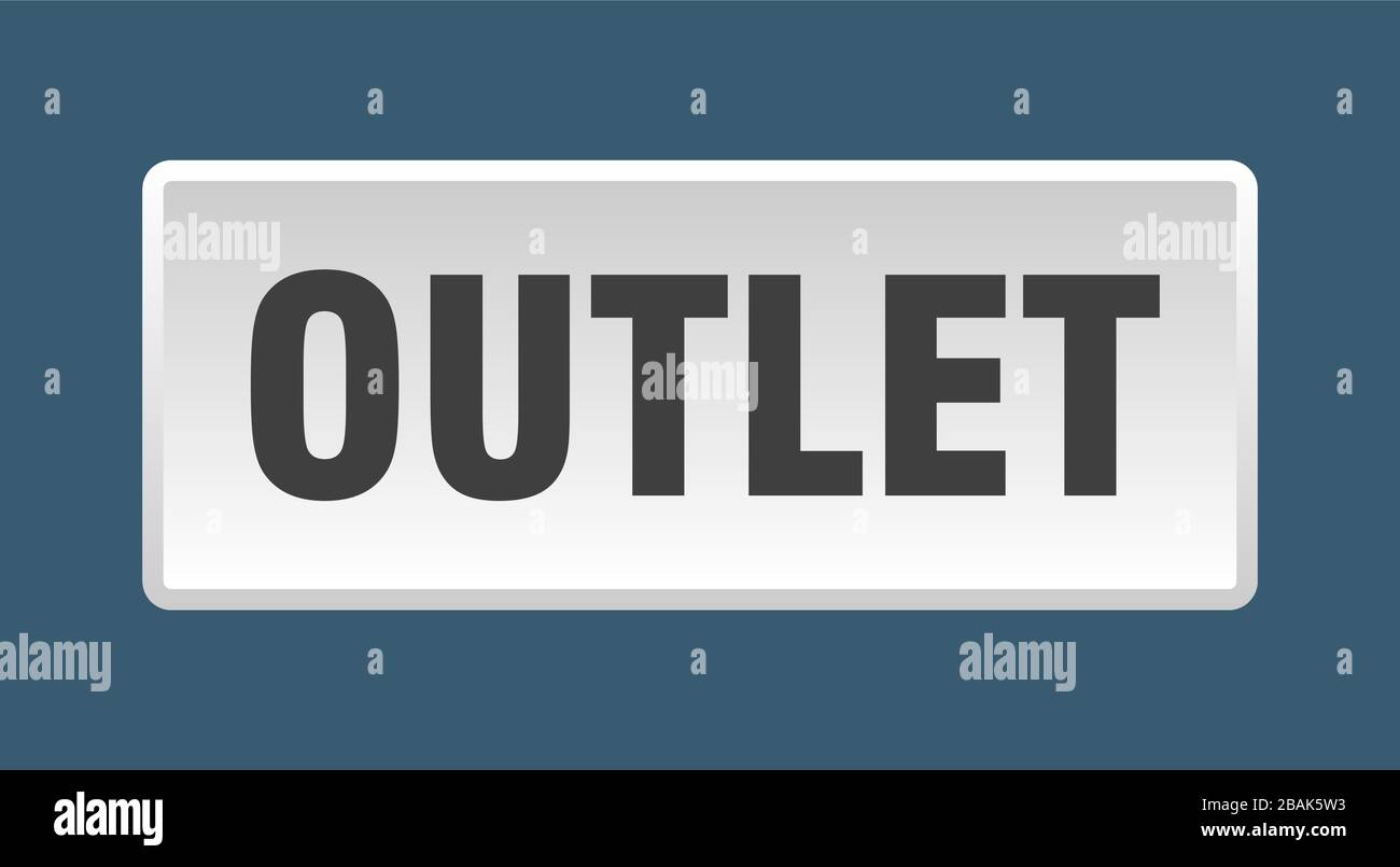 outlet button. outlet square white push button Stock Vector Image & Art - Alamy