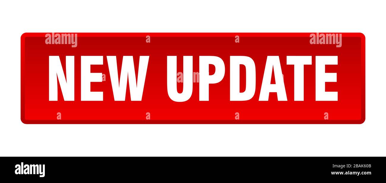 new update button. new update square red push button Stock Vector Image ...