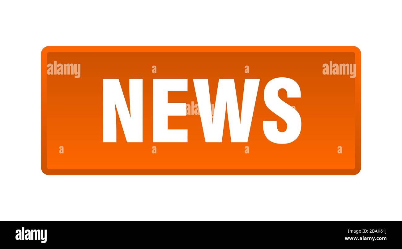 news button. news square orange push button Stock Vector Image & Art - Alamy