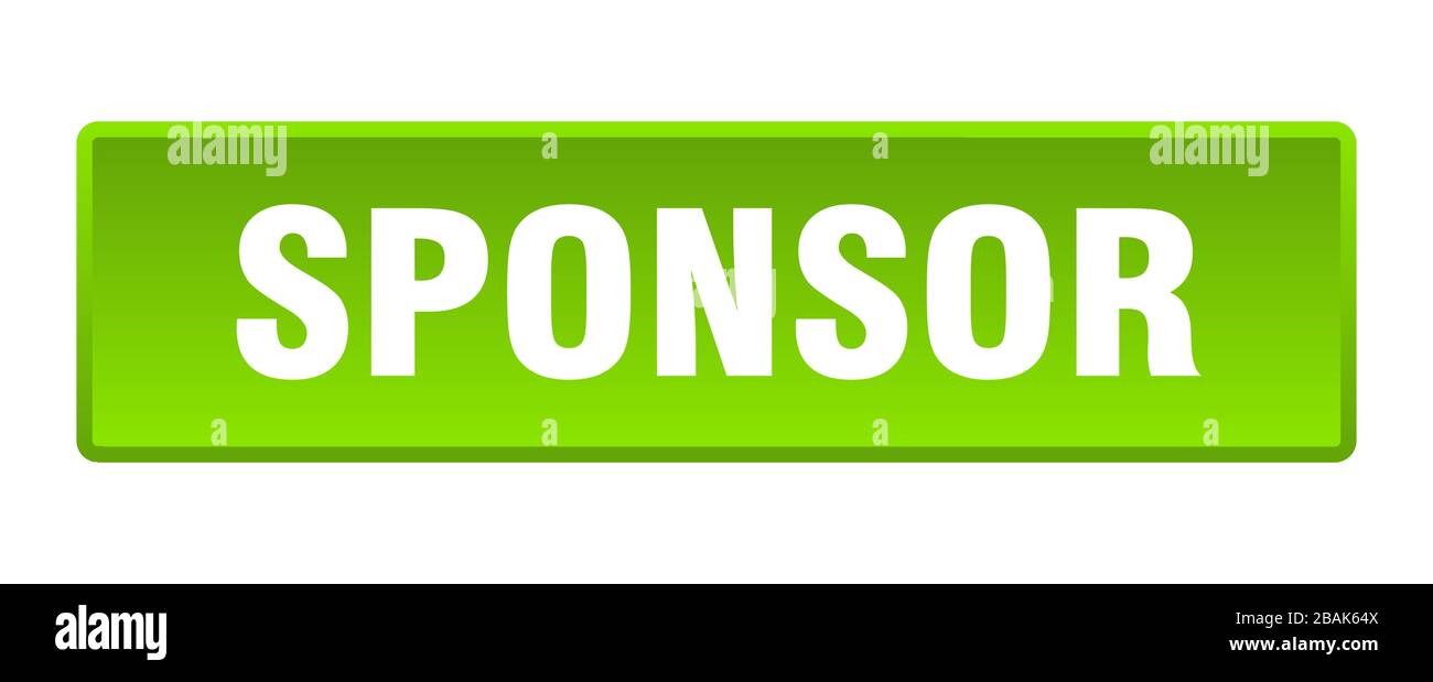 sponsor button. sponsor square green push button Stock Vector Image ...