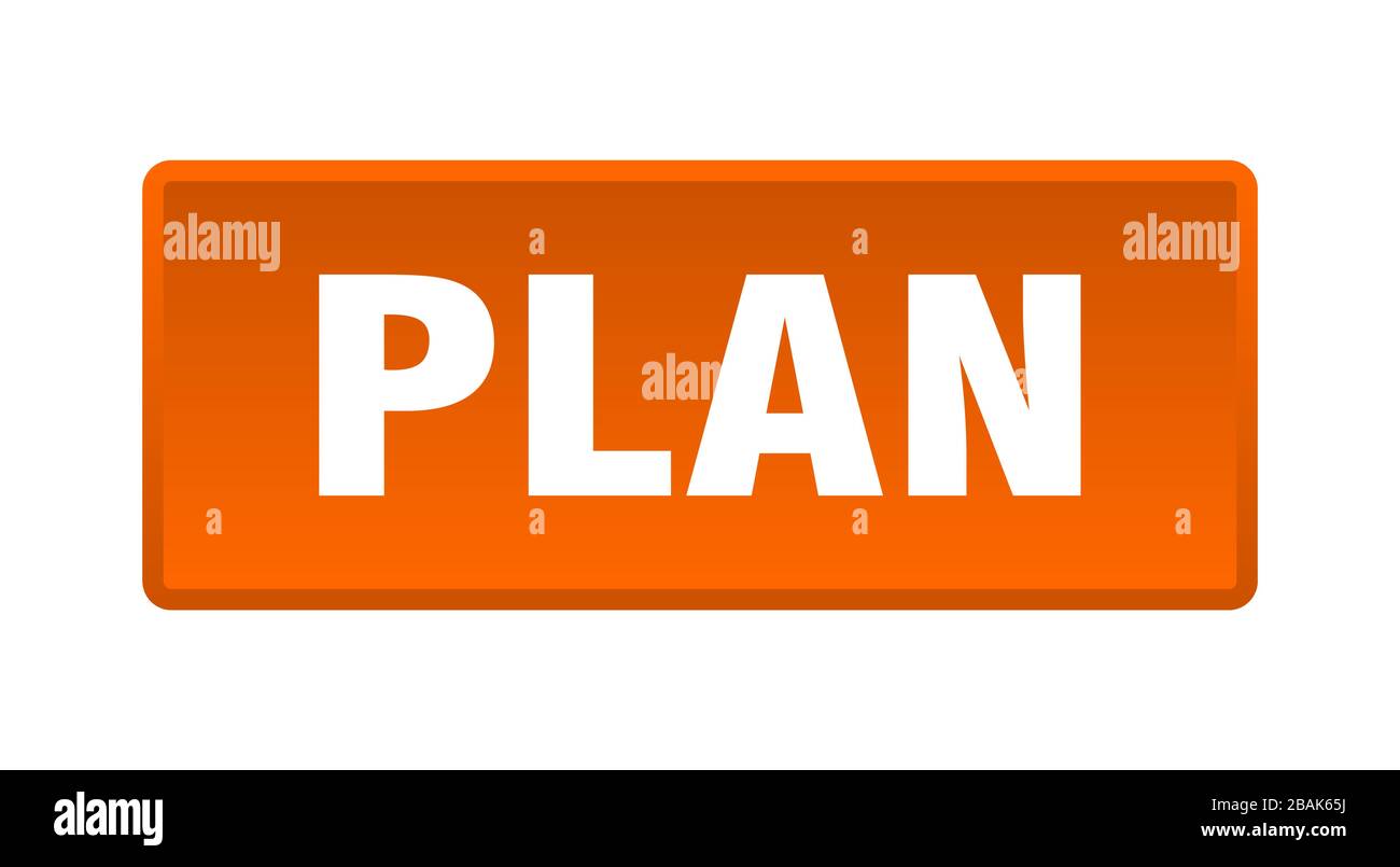 plan button. plan square orange push button Stock Vector Image & Art - Alamy